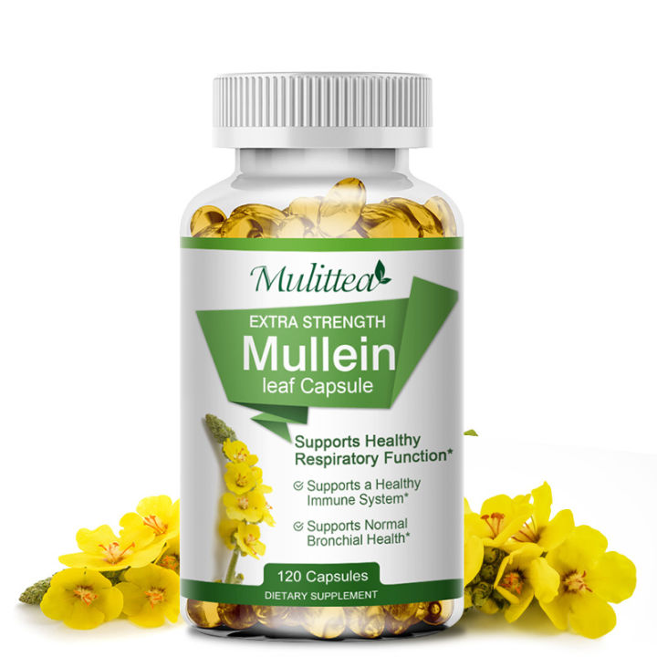 Natural Mullein Leaf Capsules Herbal Supplement for Lung Cleanse ...