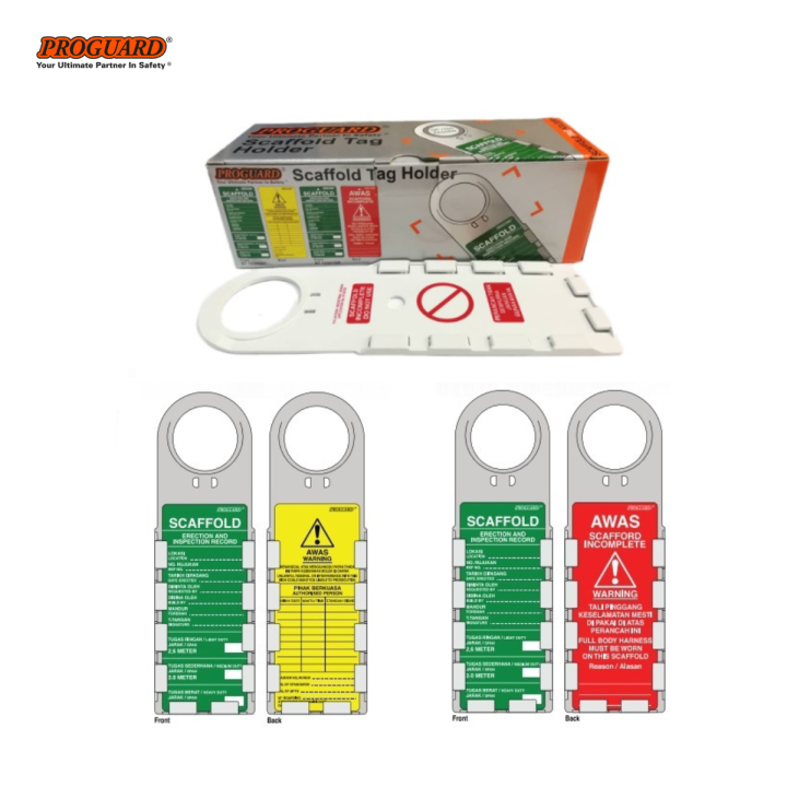 Safety Tag "AWAS / WARNING" Green / Yellow or "AWAS / INCOMPLETE" Green ...