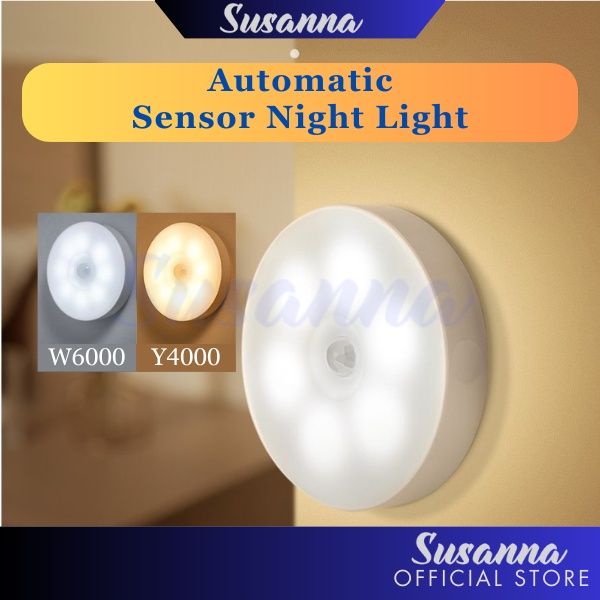 Susanna Motion Sensor 8 LED Night Light Lampu Sensor Automatic Wireless ...