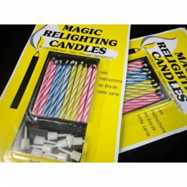 Isi 10 Batang Lilin Magic Ulang Tahun Lilin Ajaib Magic Candle Lilin ...