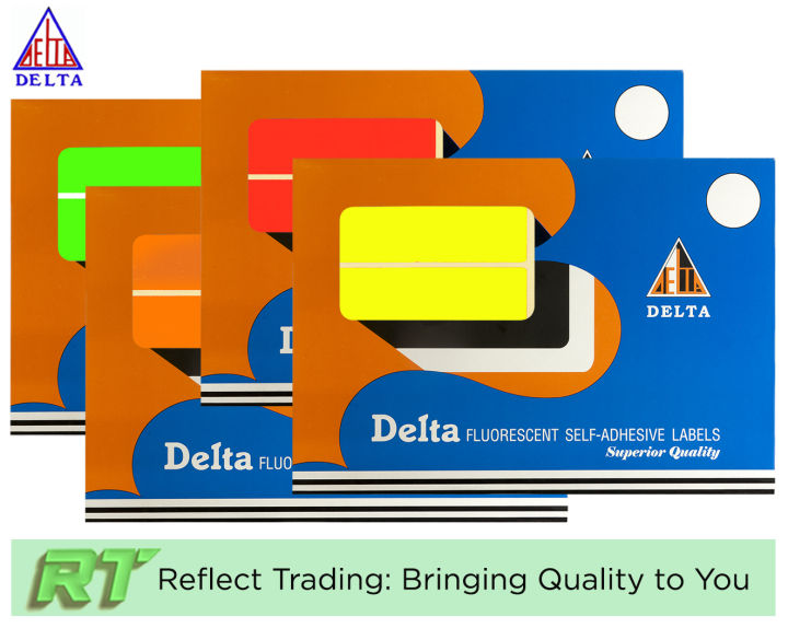 Delta Label - Rectangular Fluorescent Sticker Labels - 25 x 100mm ...