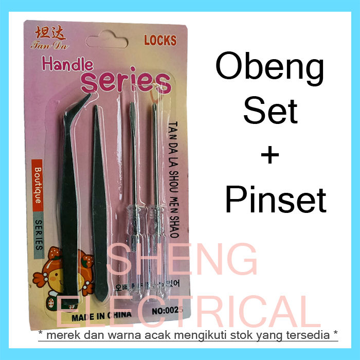Set Pinset + Obeng Radio Mata Plus (+) Minus (-) Kembang Kurus ...