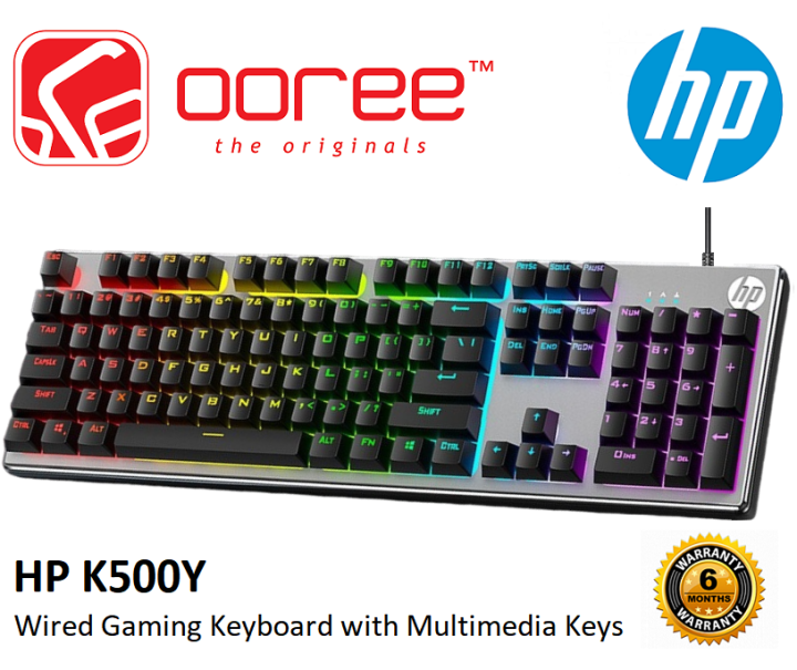 HP K500F / K500Y MEMBRANE USB WIRED GAMING KEYBOARD WITH LED BACKLIGHT ...