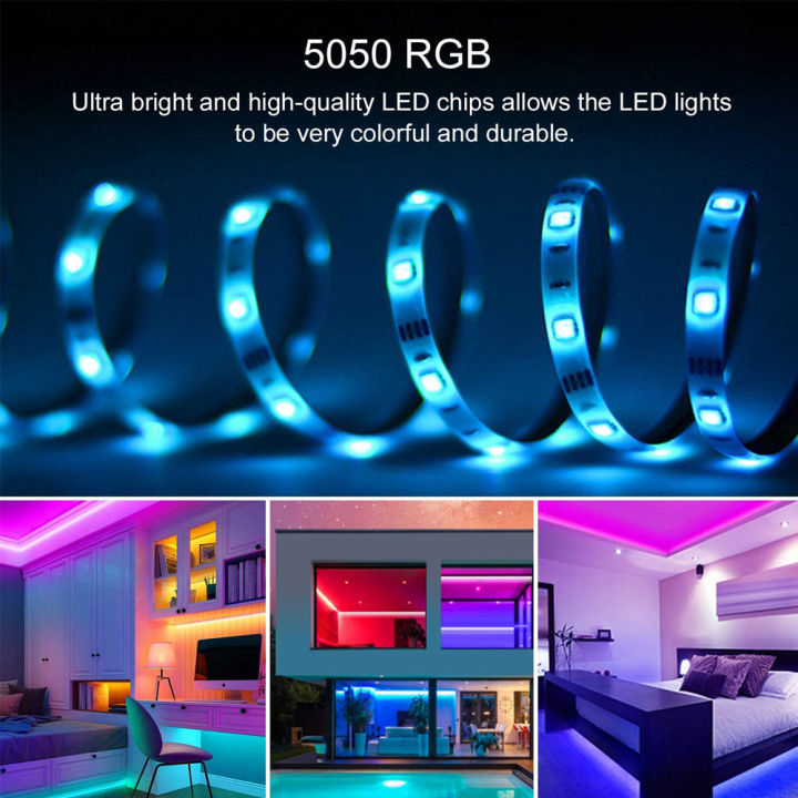 USB 5M LED Strip Light RGB Color Changing LED Light SMD 5050 LED Strips ...