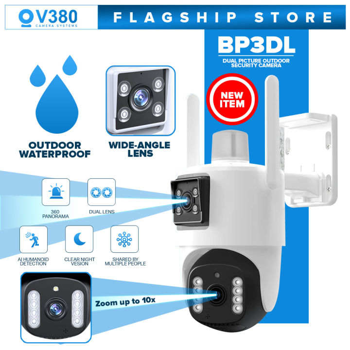 V380 BP3DL Dual Lens HD 2MP CCTV Camera 10x Zoom Waterproof Outdoor 360 ...