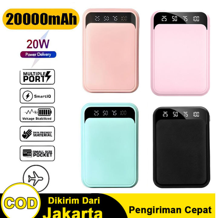 PowerBank 20000mAh Mini Lucu Pengisian Cepat Input Output Ganda Tipe C ...