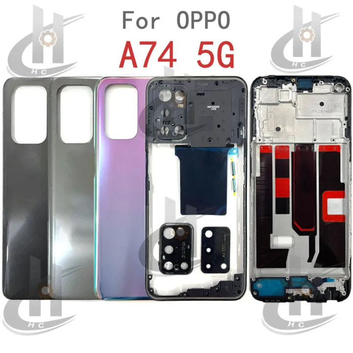 For OPPO A54 A74 5G Battery Back cover Housing middle frame + Button ...