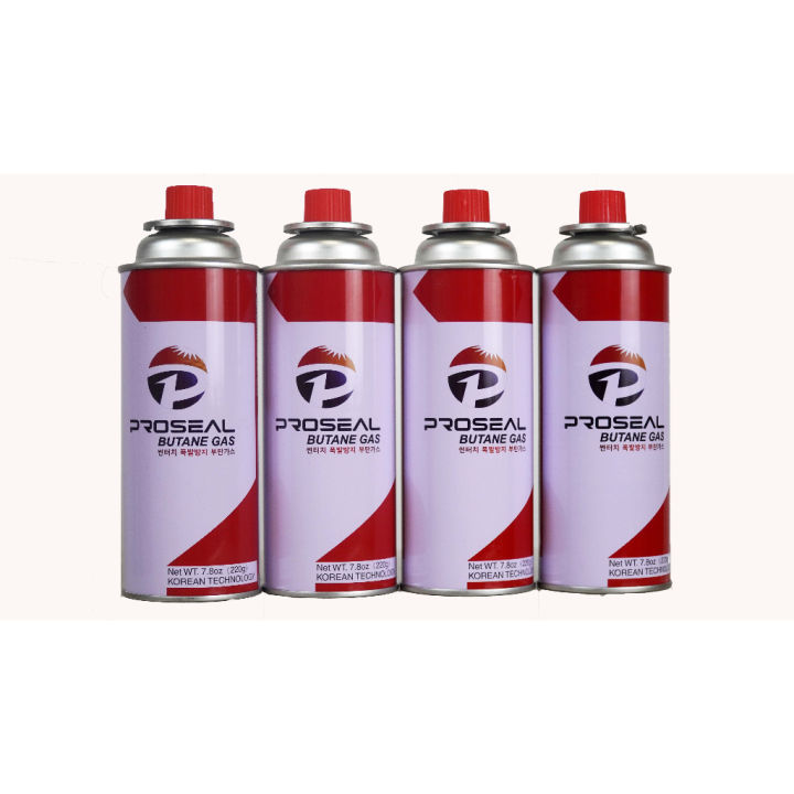 PROSEAL 4pcs x 220g butane gas for portable gas stove 220g（pack=4pcs ...
