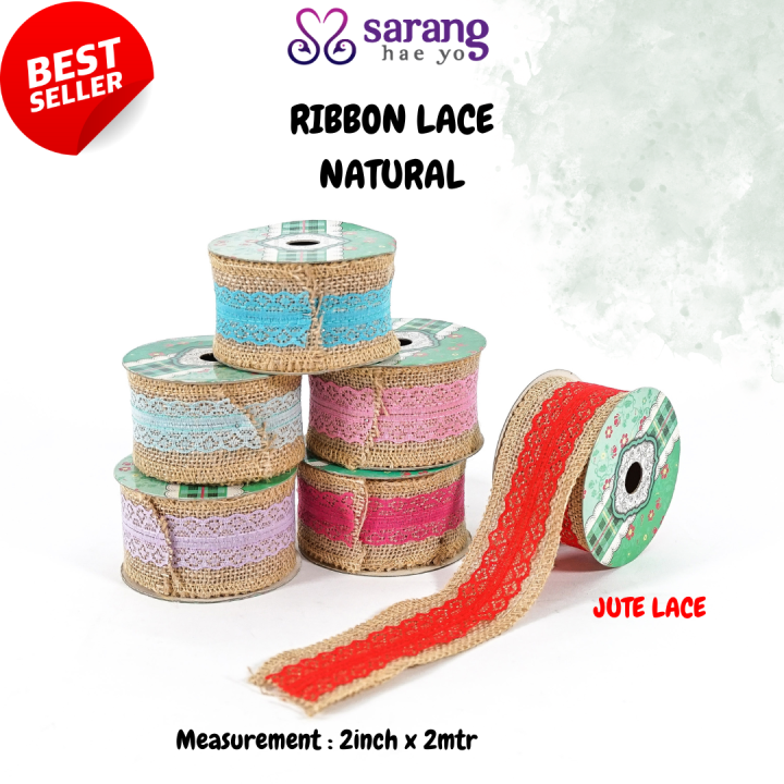 ⚡️READY STOCK⚡️ 2INCH*2M RIBBON LACE NATURAL JUTE LACE SISAL LACE ...