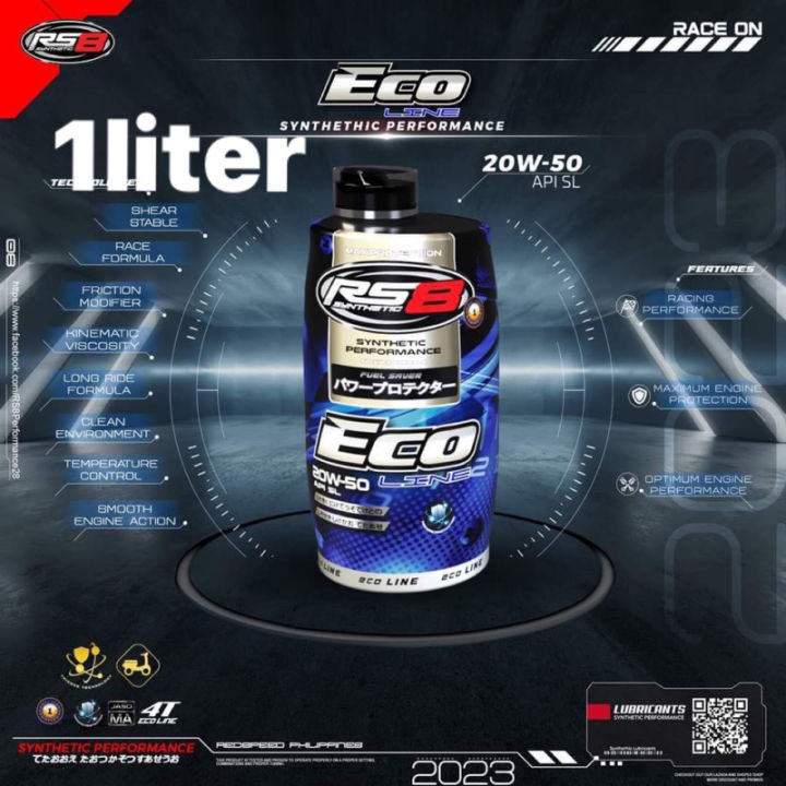 RS8 engine oil eco line 20w-50 1Liter | Lazada PH