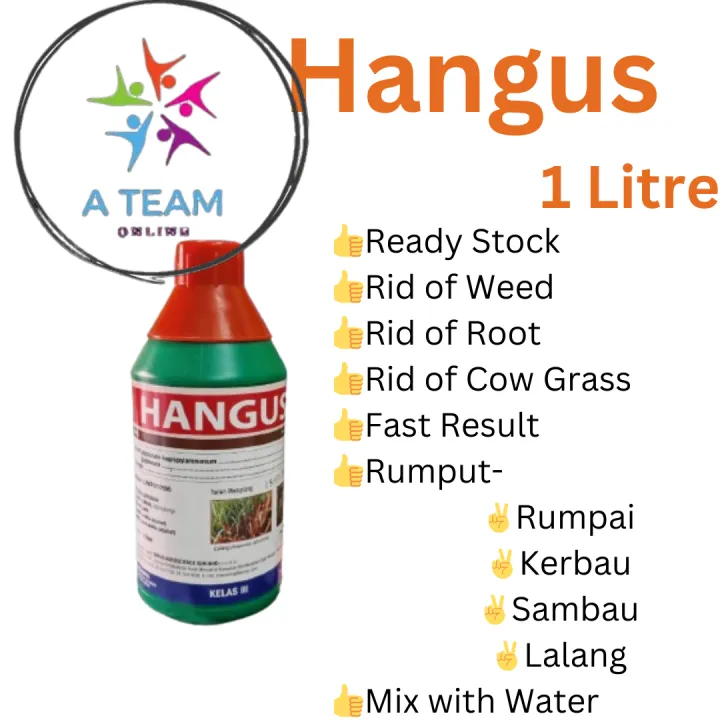 1L HANGUS Glyphosate 41% Weed Killer (Racun Rumput Lalang/Ubat rumput ...