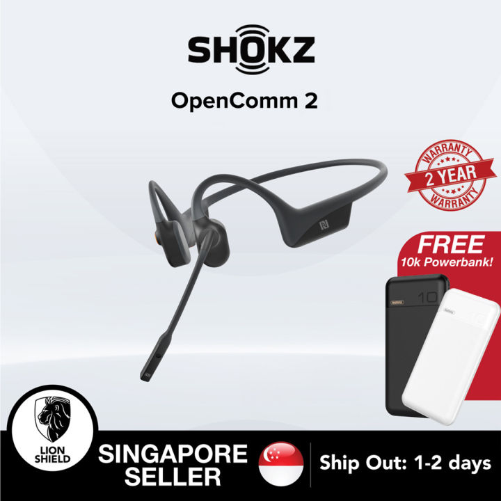 (SG) Shokz OpenComm 2 Bone Conduction Open-Ear Wireless Headphones ...