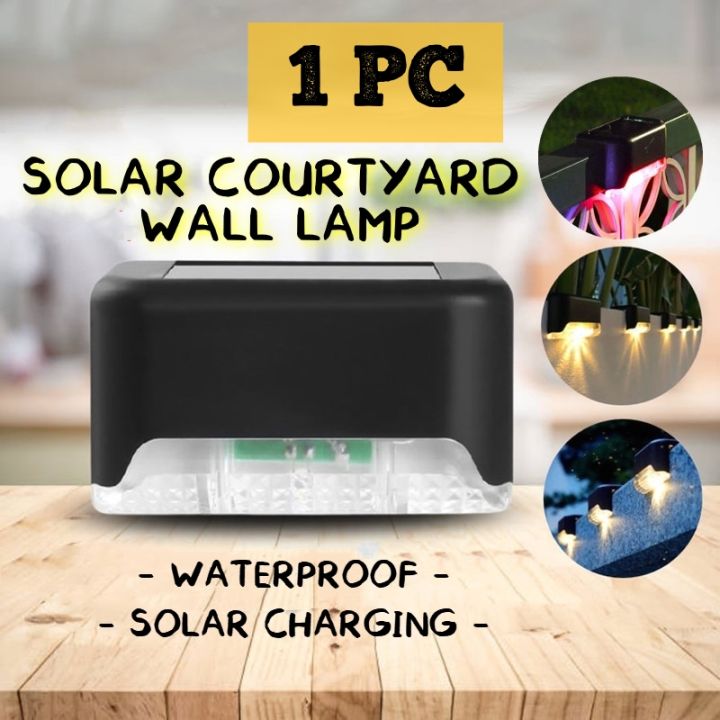 (1 PC) Solar Power Courtyard Wall Lamp Outdoor Smart Light Sensor LED ...