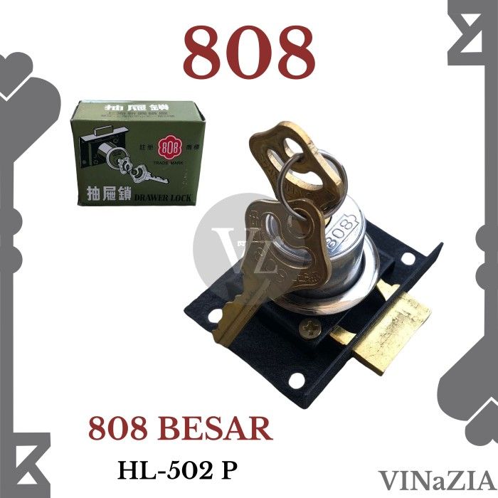 KUNCI LACI 808 BESAR HL-502 P / KUNCI LEMARI 808 BESAR HL-502 P ...