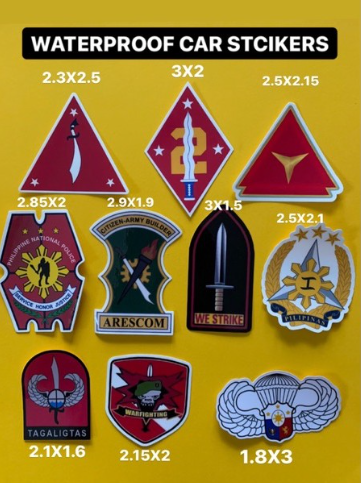 Waterproof Car Sticker PNP Arescom Warfighting Tabak Airborne AFP ...