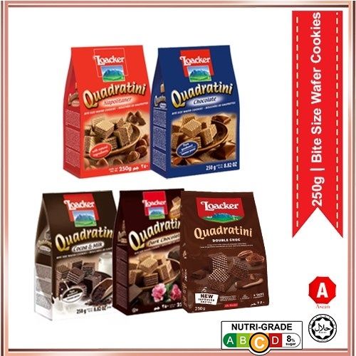 LOACKER QUADRATINI NAPOLITANER / CHOCOLATE / DARK CHOCOLATE / COCOA ...