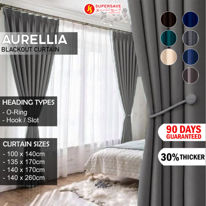 SUPERSAVE 85% Plain Semi-Blackout Curtain Modern Fabric Embossed ...