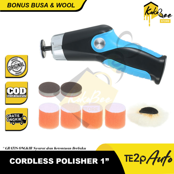 Mesin polisher cordless 1 inch - Mini wireless polisher portable set ...