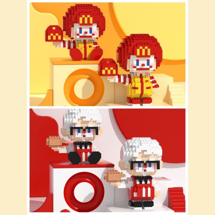 🇲🇾Fast Food DIY Building Blocks Nano block Cartoon Puzzle Connection ...