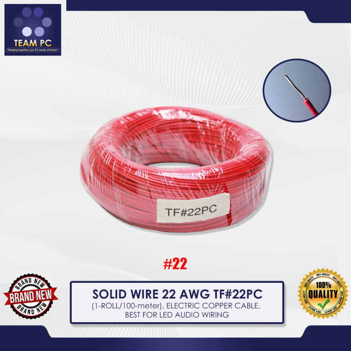 SOLID WIRE 22 AWG TF#22PC (1-ROLL/100-meter), ELECTRIC COPPER CABLE ...