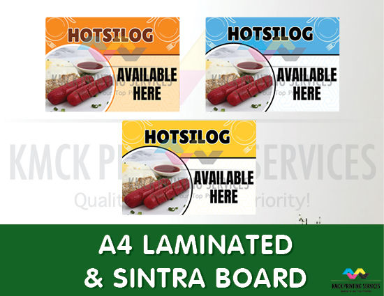 Hotsilog Available Here Signages Laminated | Sintra Board | Lazada PH