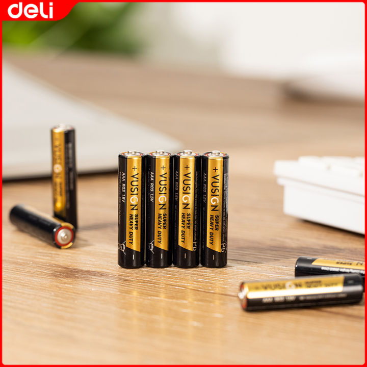 Deli EL206 Carbon No. 7 Battery AAA 4 Pieces Suction Card Pack (Black ...