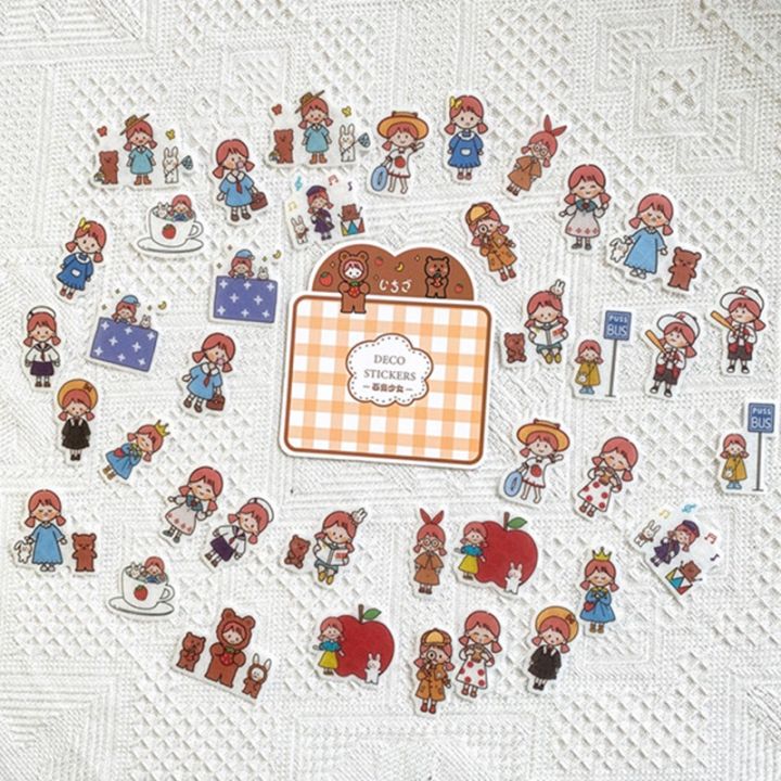 40 Pcs Cartoon Cute Mixed-Pattern Stickers Multifunction Deco Washi ...
