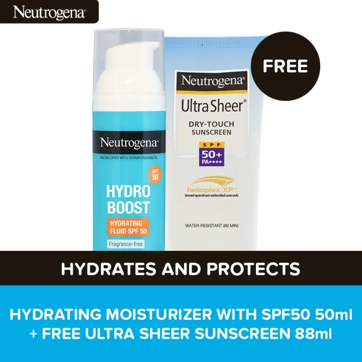 Neutrogena Hydro Boost Hydrating Fluid SPF50 50ml + FREE Ultra Sheer ...