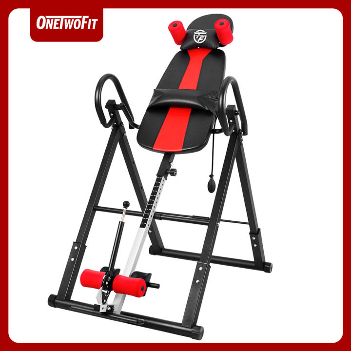 OneTwoFit Heavy Duty Handstand Machine Gravity Inversion Table Foldable ...