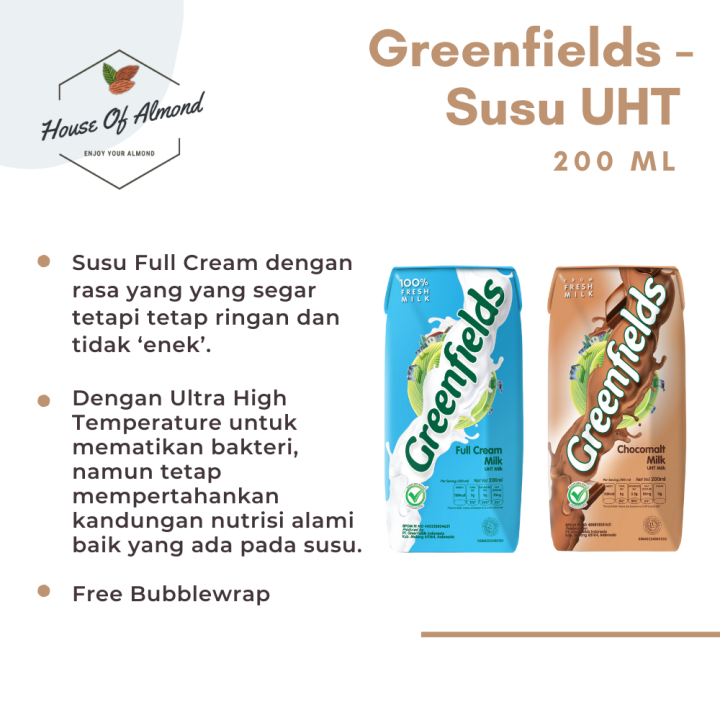 Greenfields Susu UHT / UHT Milk 200ml | Lazada Indonesia