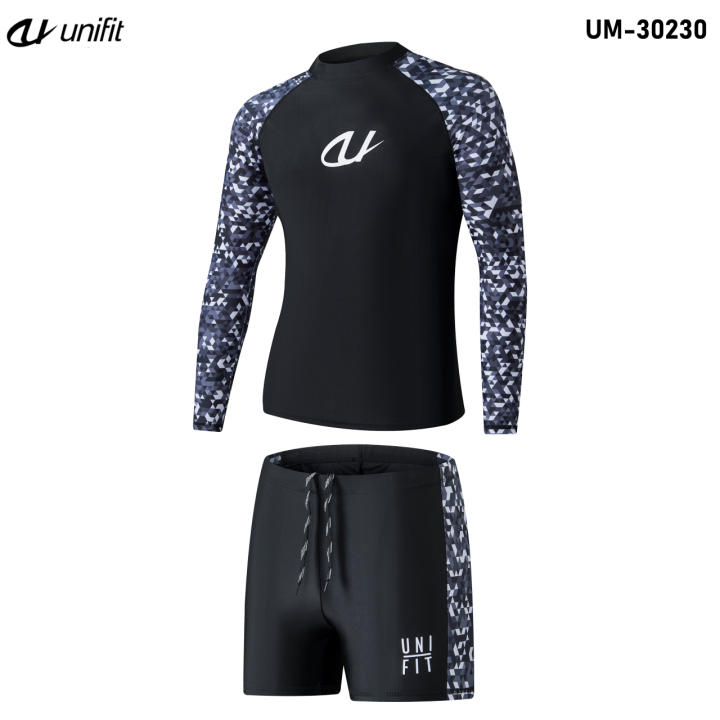UNIFIT Men's Rush Guard Swimsuit Swimwear Dri-Fit Rush Guard Terno UM ...