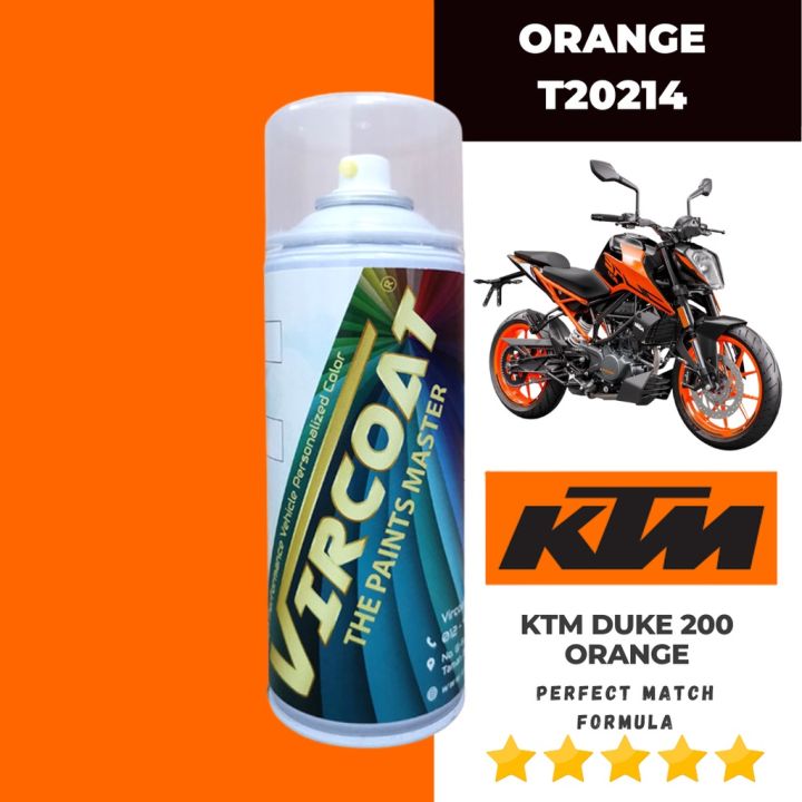 [KTM DUKE 200 ORANGE T20214] AIKKA VIRCOAT Aerosol Spray 2K DIY Paint ...
