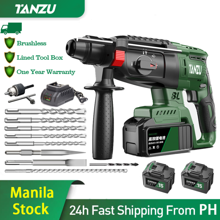Tanzu MT-21V Brushless Cordless Impact Hammer Drill Rotary Electric ...