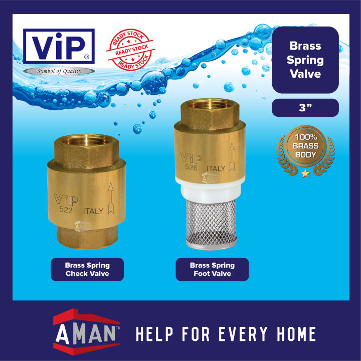 ViP 3 inch Brass Spring Check Valve Foot Valve One Way Valve Non Return ...