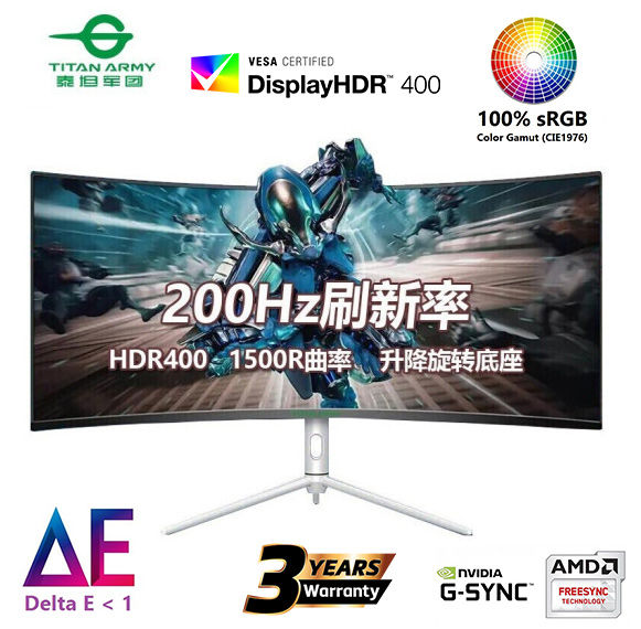 Titan Army 30" 2560X1080 Ultrawide 21:9/144Hz/200Hz HDR400 Premium ...