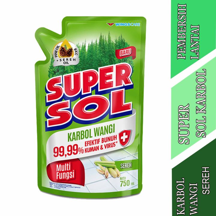 Karbol Pembersih Lantai - Super Sol - Karbol Wangi Sereh - 750ml ...