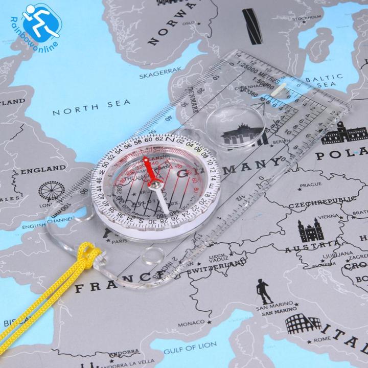 Orienteering Camping Scouts Baseplate Map Magnifying Compass Ruler ...