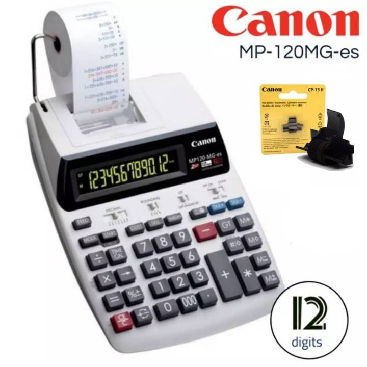 Canon เครื่องคิดเลข แบบพิมพ์กระดาษ (ใช้ไฟบ้าน) สีขาว Canon MP120-MG-es ...