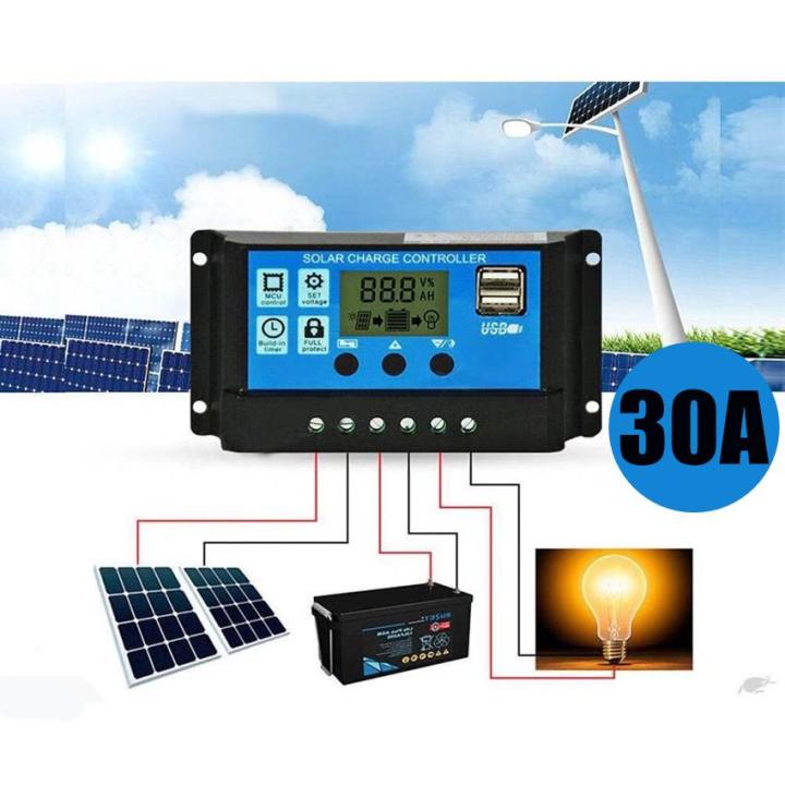 30A Solar charge controller 12V/24V PWM | Lazada.co.th