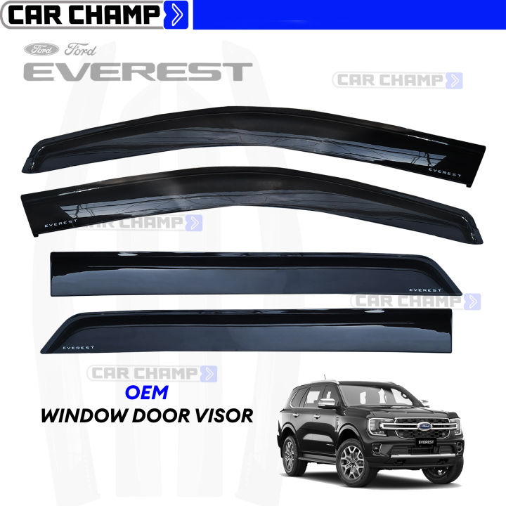 Ford Everest 2016 to 2023 OEM TYPE Window Door Rain Visor Black Car ...