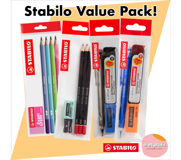 (NEW SETS) Stabilo Value Pack Back to School, 2B Pencil Set, Mechanical ...