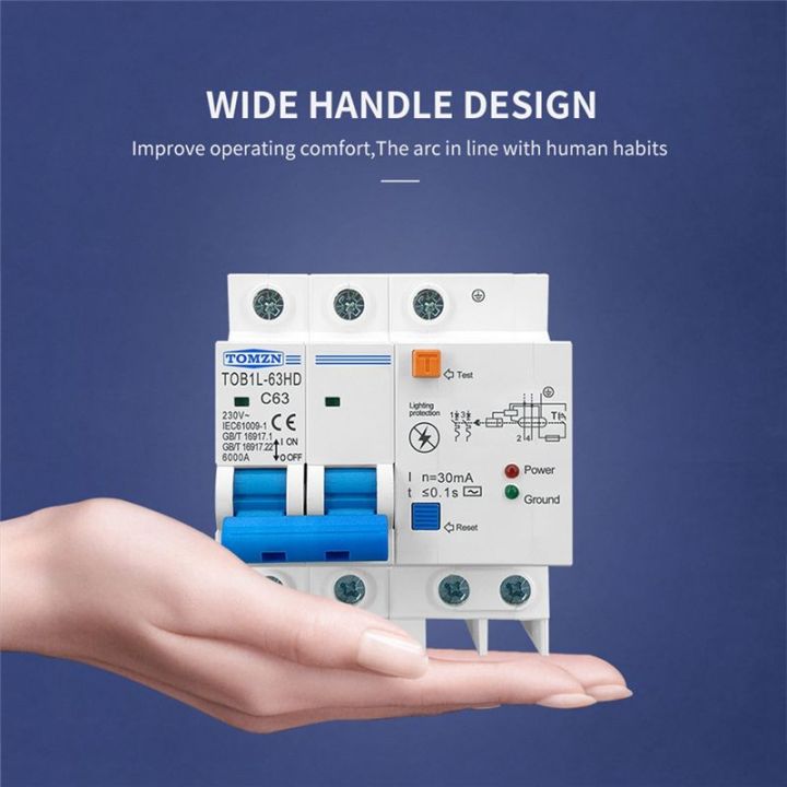 TOMZN Residual Current Circuit Breaker Main Switch with Surge Protector ...