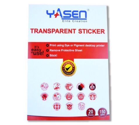 2packs Yasen Transparent sticker A4 (40pcs) | Lazada PH