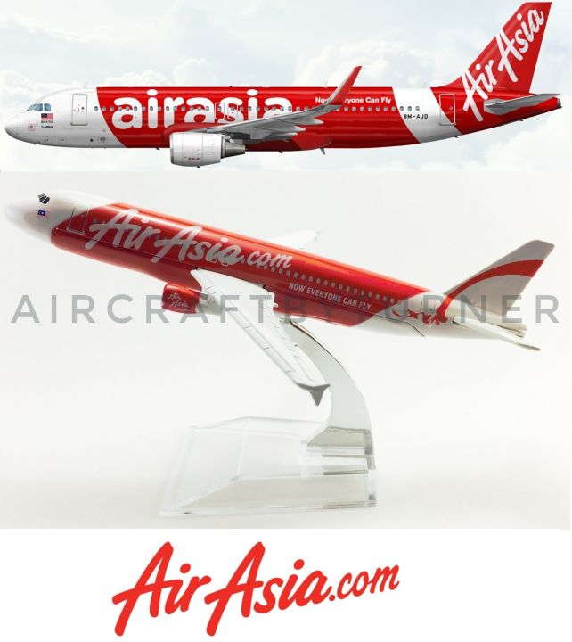 NEW Air Asia Merah Putih/Thai AirAsia A320 Aircraft Model 16cm Die-cast ...