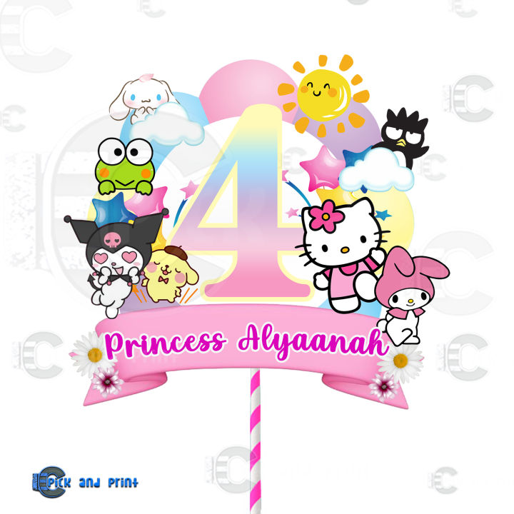 Personalized / Customized Sanrio Theme Cake Topper for DIY Party ...