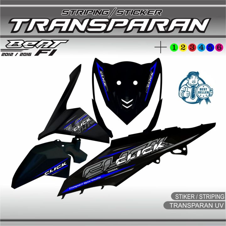 STICKER TRANSPARAN MOTOR BEAT FI 2013 2015 TRANSFARAN STRIPING /STIKER ...