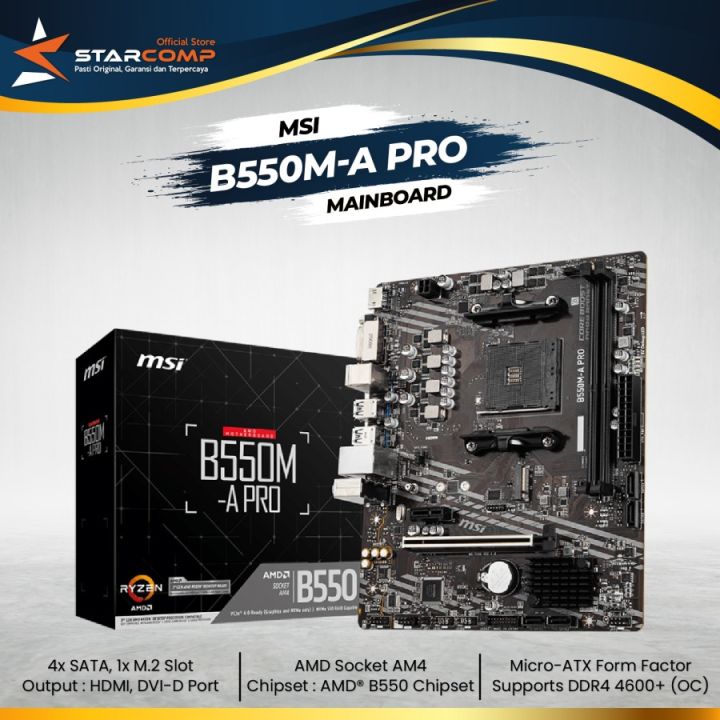 MSI B550M-A PRO Motherboard AMD Ryzen AM4 Micro ATX B550 | Lazada Indonesia