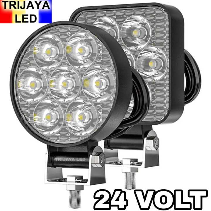 Lampu Tembak Sorot 24 Volt LED CWL 7 Mata Kotak Bulat CREE Truk Bus ...