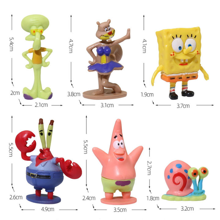 Topper Cake Kue Ulang Tahun Figure Spongebob Patrick Squidward 6pc New ...