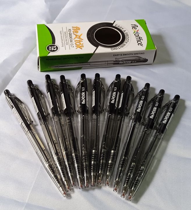 FLEXOFFICE FLEXTOX RETRACTRABLE OR DE PINDOT PEN 0.7 MM TIP PEN COLOR ...